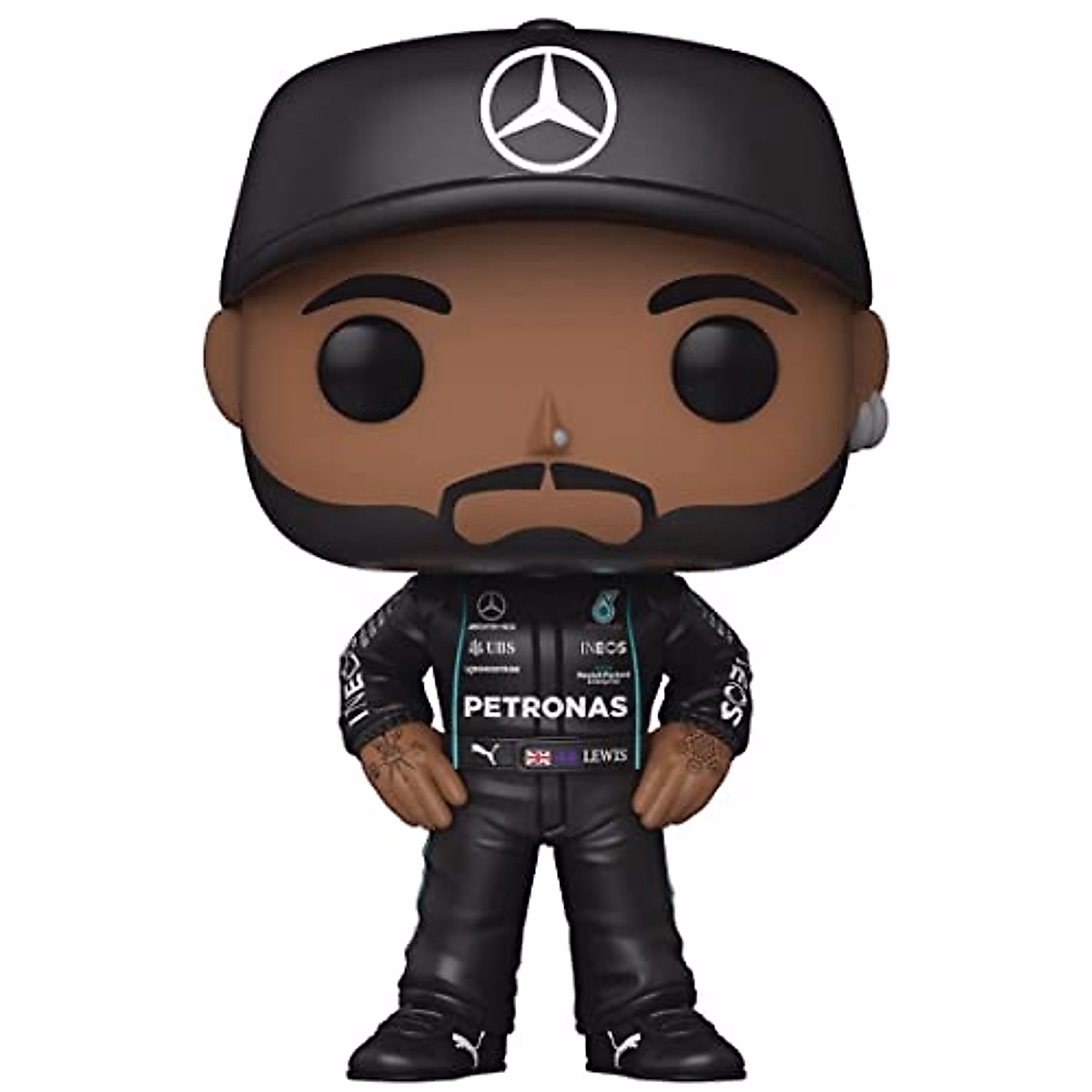 POP Racing: Formula One - Lewis Hamilton (AMG Petronas) Funko Vinyl Figure (Bundled with Compatible Box Protector Case), Multicolor, 3.75 inches