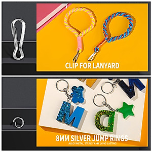 LEOBRO 145PCS Key Chain Rings and Keychain Clips for Keychains, Lobster Claw Clasps and Key Rings, Keychain Accessories, Bulk Lanyard Clips Keychain Rings Keychain Clips for Crafts, Keychain