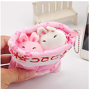Soft Stuffed Lovely Simulation Snack Plush Toys Baby Mini Cartoon Rabbit Puppy Bag Toy Dog Pudding Throw Pillow 2 Pack , Small