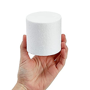 4 Piece Round Foam Cake Dummy Set for Decorating, 12" Tall Fake Cake in 4 Sizes for Birthday, Wedding Display (3, 4, 5, and 6 In)