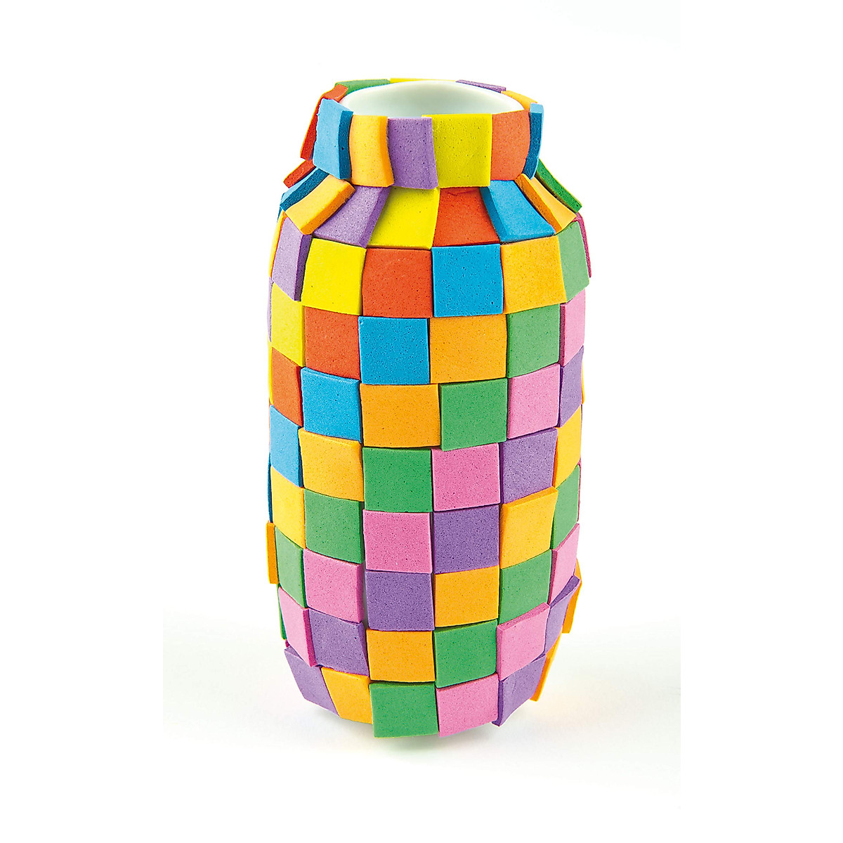 Baker Ross EV721 Rainbow Mosaic Squares - Pack of 1950, Self Adhesive Foam Stickers for Kids to Use in Arts and Crafts Activities, Assorted, 1cm x 1cm