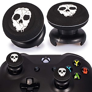 Playrealm FPS Thumbstick Extender & Printing Rubber Silicone Grip Cover 2 Sets for Xbox Series X/S & Xbox One Controller(Ghost)