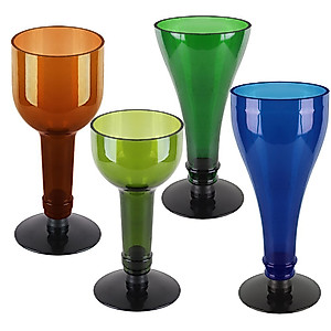 Walfront 6Pcs Bottle Top Stem, 3.15 x 3.15 x 1.57 Glass Beer Bottles Top Holder for Crafts,Wine Bottles Top Stems Base Stand Rubber(Black)