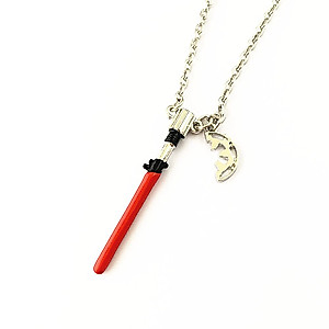FJCPHAHA Anime Metal Darth Vade Lightsaber Necklace Gifts for Woman Men(1)