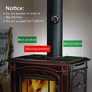 HAWCAFU Wood Stove Fan Heat Powered Fireplace Fan 3 Blades Stove Fan for Log Burner/Wood burning Stove/Fireplace