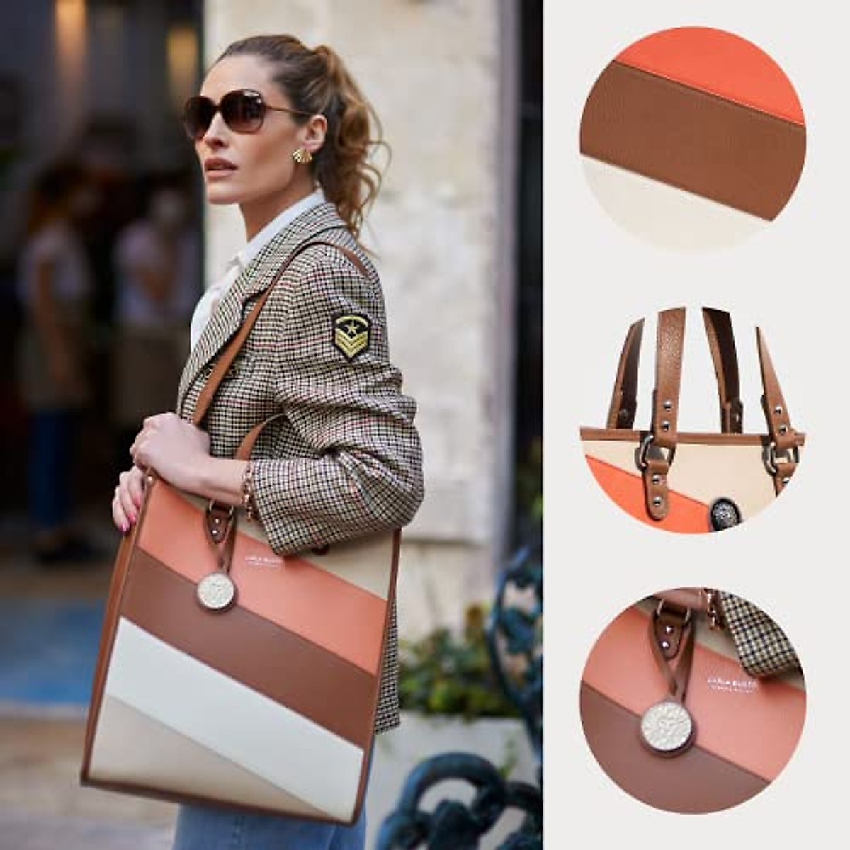 Trendy, Stylish, and Fashionable Chek Jawa shoulder Tote Bag for women’s, large size - Leather Handbag.