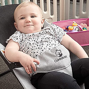 Ergonomic Baby Bouncer Seat - Bonus Travel Carry Case - Safe, Portable Rocker Chair with Adjustable Height Positions - Infant Sleeper Bouncy Seat Perfect for Newborn Babies by ComfyBumpy (Grey)
