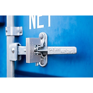 Maudex® MDP/90 Heavy Duty Lock with 10 Keys for Outdoor Use [Nickel Plated Finish] - [Anti Pick, Anti Drill Cylinder] - Ideal Storage Unit and Shipping Container Lock