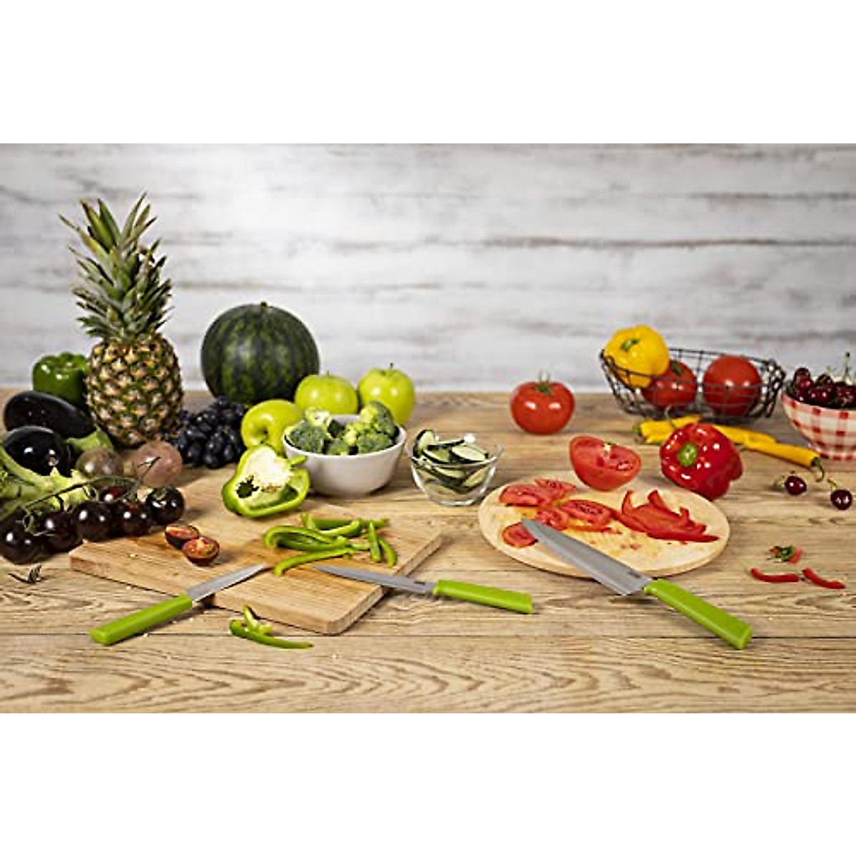 KUHN RIKON Colori+ Classic Chef's Knife with Safety Sheath, 30 cm, Green