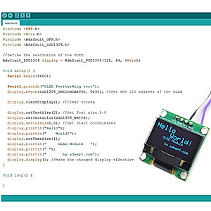Adeept 4pcs 0.96 Inch OLED Module 12864 128x64 SSD1306 IIC I2C Serial Self-Luminous Display Board Compatible with Arduino Raspberry Pi and MCU(Blue) - Pins Soldered