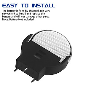 WMYCONGCONG 50 PCS CR2032 Vertical Button Cell Battery Sockets Holder Case Plastic Shell Type, Black