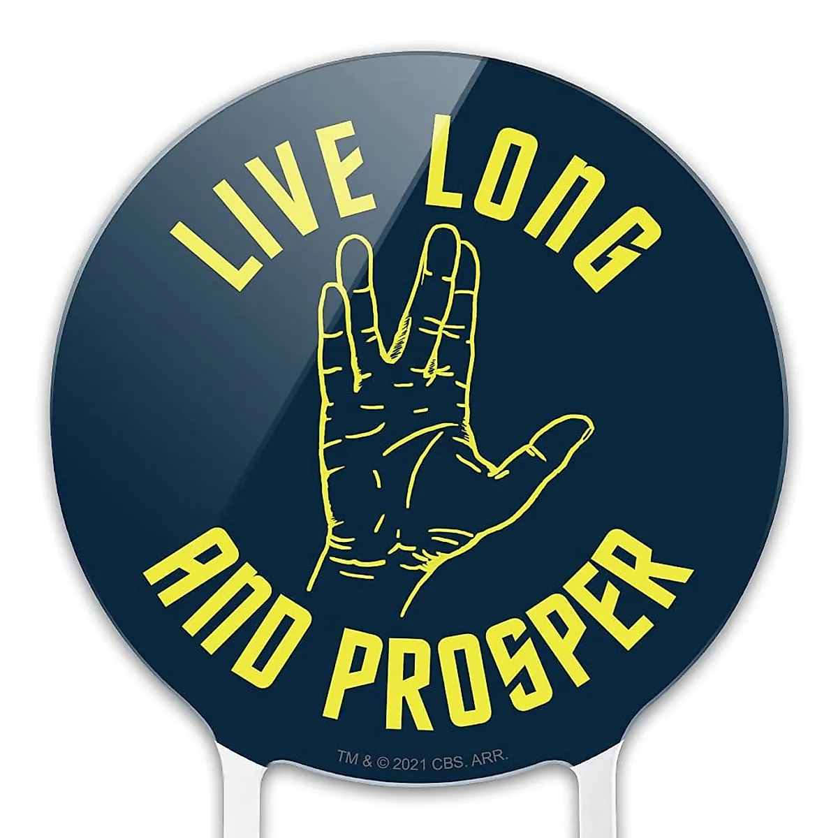 Acrylic Star Trek Live Long and Prosper Cake Topper Party Decoration for Wedding Anniversary Birthday Graduation