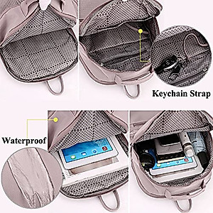 Backpack Purse for Women Casual Nylon Waterproof Backpack for Teen Girls Mutiple Pockets School Bag Travel Work Daypacks Black