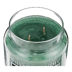 Village Candle Eucalyptus Mint Large Glass Apothecary Jar Scented Candle, 21.25 oz, Green
