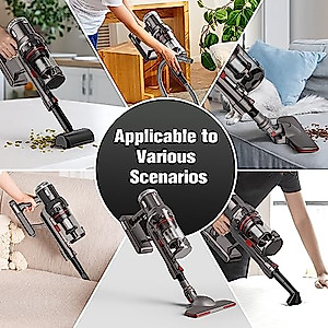 MOYSOUL Cordless Vacuum Cleaner - 9 in 1 Stick Vacuum with 30000pa Powerful Suction & 600W Brushless Motor for Pet Hair Carpet and Floor.