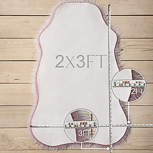 Ashler faux fur rug, Fluffy Shaggy Area Rug Ultra Soft 2 x 3 Feet Sheepskin Fur Rug, Frosted Bottom Black Fuzzy Rug Machine Washable Shag Rug, Nursery Decor Throw Rugs for Bedroom, Living Room