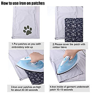 30 Pieces Iron on Fabric Patches Fabric Repair Patches Twill Clothing Repair Patch Kit for Jacket Clothes, 3 Sizes, 5 Colors (Coffee, Black, Dark Green, Beige, Gray)