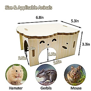 BNOSDM Hamster Wooden House Small Animal Hideout Small Pets Woodland House Habitats Decor for Hamster Mice Gerbils Mouse