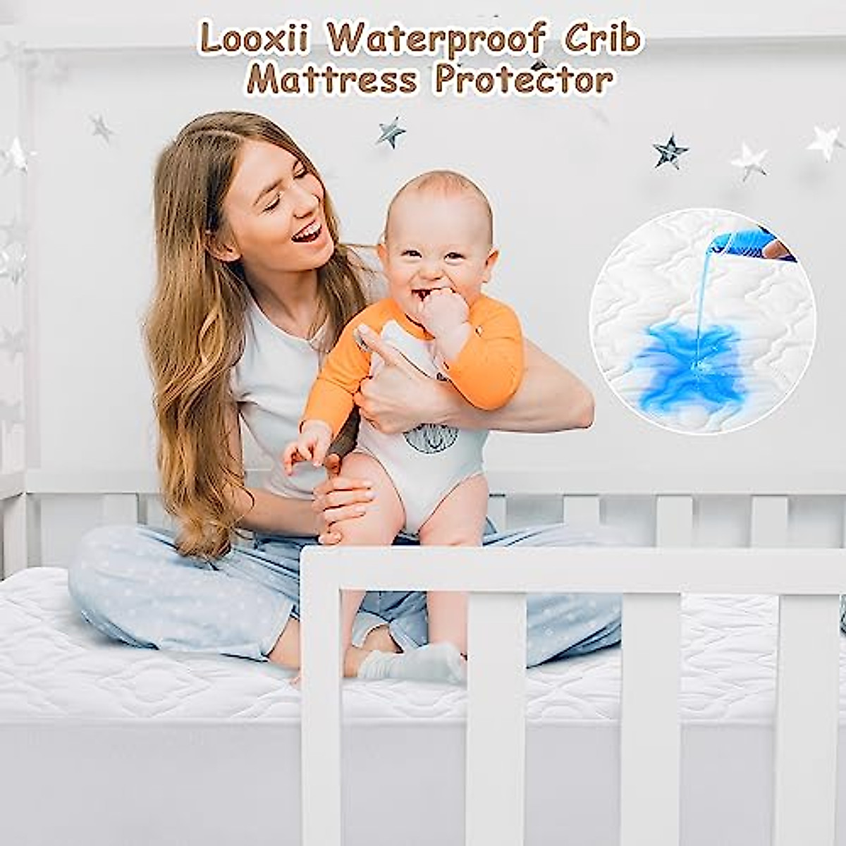 Looxii Waterproof Crib Mattress Protector 3 Pack Crib Mattress Pad Cover Soft and Breathable Absorbent Crib Toddler Mattress Cover