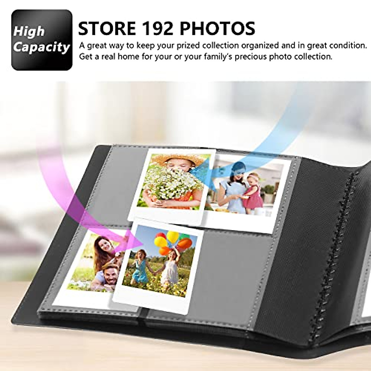 Polaroid Go Photo Album, Polaroid Albums 192 Pictures for Polaroid Go Instant Mini Camera, Photo Album for Polaroid Go Film and Polaroid Go Instant Mini Camera（Black）