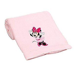Lambs & Ivy Disney Baby Minnie Mouse Love Pink Soft Fleece Baby Blanket