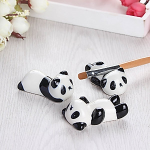 4 Pcs Nail Brush Pen Rack Ceramic Stand Holder Cute Panda Manicure Nail Art Tool Random Pattern