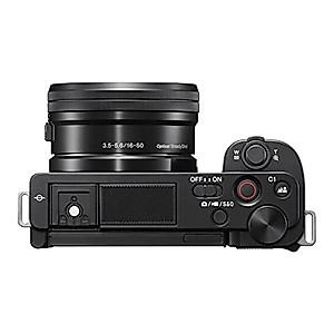 Sony ZV-E10 Mirrorless Camera with 16-50mm Lens 64GB Extreem Speed Memory,Video Microphone, LED Video Light, Case. Tripod, Filters, Hood, Grip, & Professional Video & Photo Editing Software Kit