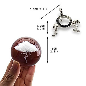 HDCRYSTALGIFTS 3D Lightning Cloud Crystal Decorative Ball Paperweight with Free Stand,60mm (2.3inch) Glass Art Engraving Sphere for Home Feng Shui Decoration Ornaments