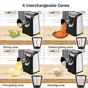 Electric Cheese Grater,Professional Electric Slicer Shredder,150W 4 in 1 Electric Salad Machine for Fruits, Vegetables, Cheeses, Salad Maker with 4 Free Attachments for Home Kitchen Use