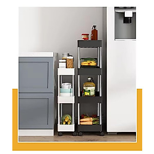 Generic Kitchen and Home Organization Rack, 3 Layers, White/Black, Compact Storage Design, B030201058