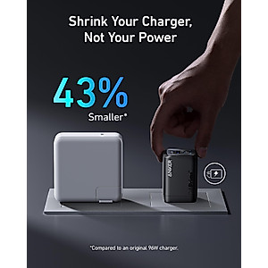 Anker Prime 100W USB C Charger, Anker GaN Wall Charger, 3-Port Compact Fast PPS Charger, for MacBook Pro/Air, Pixelbook, iPad Pro, iPhone 14/Pro, Galaxy S23/S22, Note20, Pixel, Apple Watch, and More