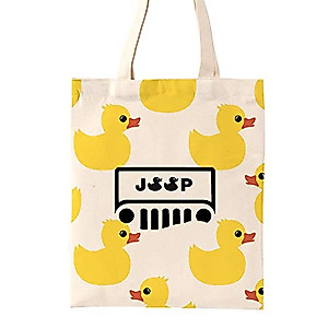 You've Been Ducked, Duck Duck Tote Bag, Purse For Duck Lovers, Yellow Duck Carrying Sack, Rubber Ducks Bag, Ducking Tote Bags, Natural Canvas Tote Bag - Reusable Shopping Bag