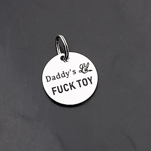 Funny Couple Keychain BDSM BDSM Gift Kinky Gifts for Husband Naughty Jewlry (Daddys lil FUCK TOY)