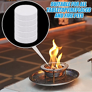 Landical 50 Pcs Tabletop Fire Pit Ceramic Wool Wick Sponge Fire Wick Fireplace Wool Firepit Sponge Cotton Core Ceramic Fiber Insulation for Bioethanol Fireplaces (Round,3.2 x 3.2 x 0.4)