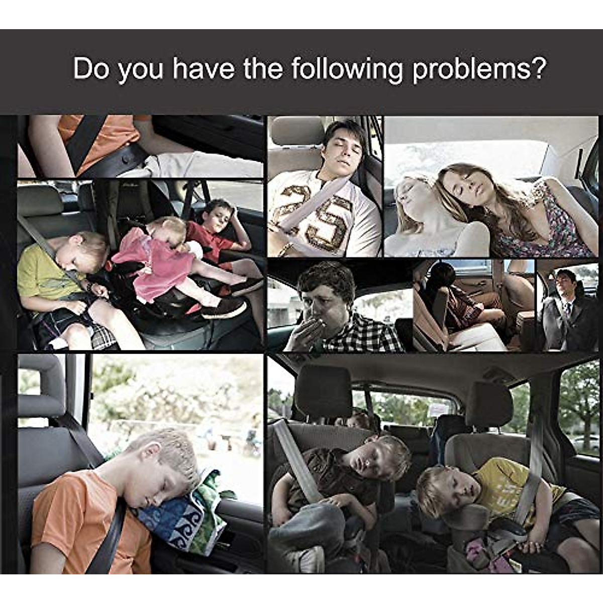 Car Headrest Pillow Road Pal Headrest Car Seat Head Neck Support Adjustable Headrest Neck Support for Kids Adults (Beige)