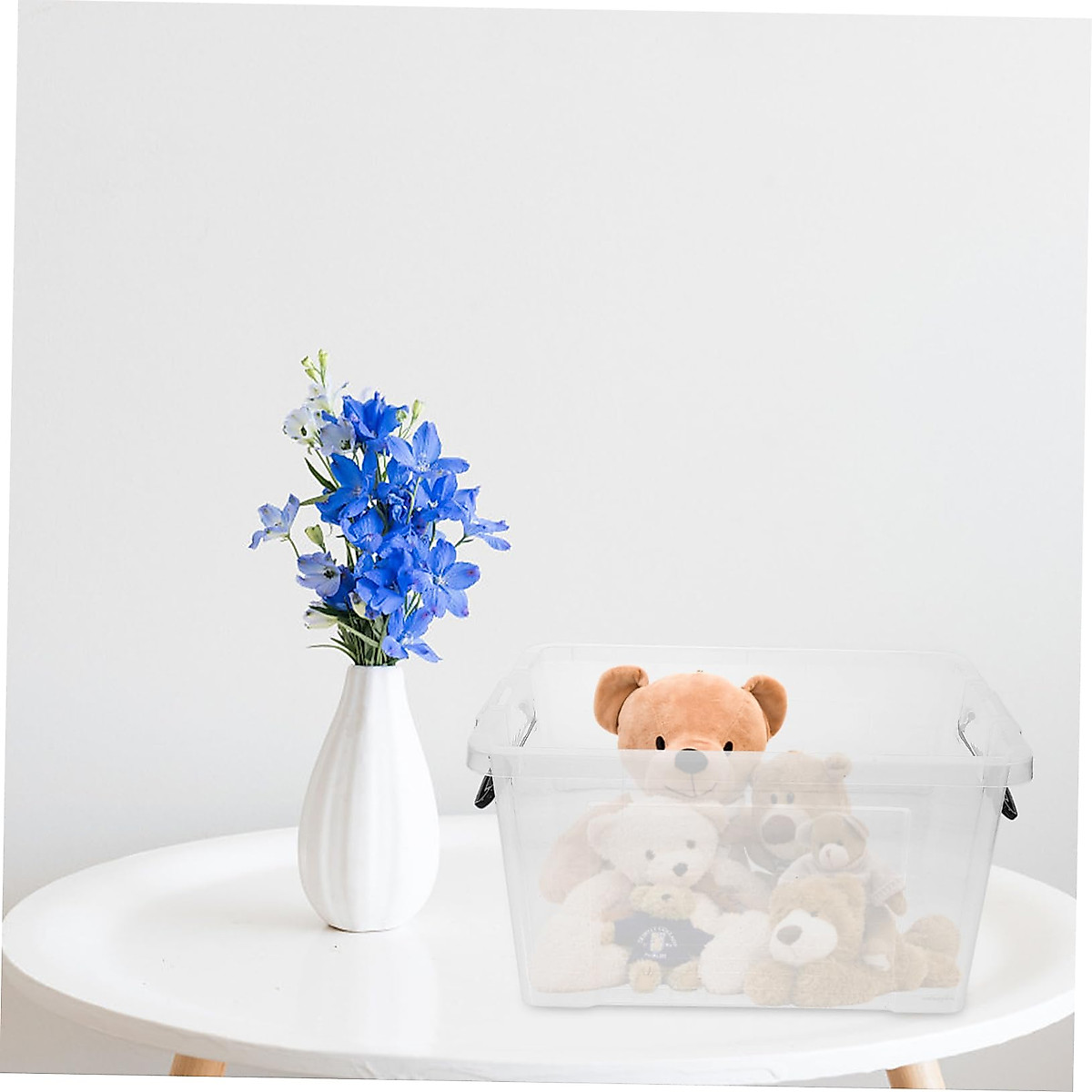 Hohopeti Bed Storage with Lid Capacity Storage Bin Stackable Lidded Container Organizer Box for Home Office