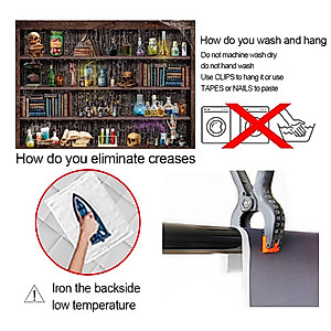 Mad Scientist Laboratory Backdrop for Kids Halloween Magic School Background Spooktakular Creepy Skull Poison Apothecary Witch Kitchen Hallowmas Baby Shower Party Decorations Banner (7X5FT(82x59inch))