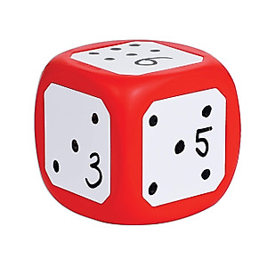 LEARNING ADVANTAGE Write-On Wipe-Off Die - Large - Teach Early Math Skills - Large Dice - Math Manipulatives for Kids
