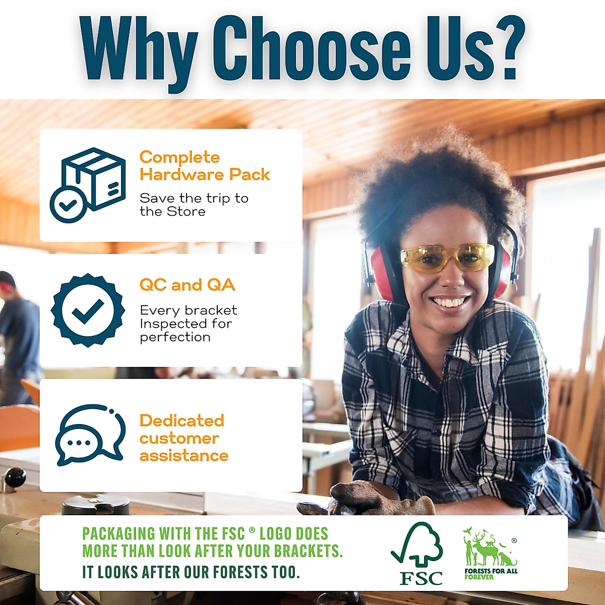 EVALD Hidden Floating Shelf Bracket | 8-Inch Heavy Duty Blind Shelf Support | Kitchen Shelf, Fireplace Mantel Bracket | Invisible Wall Mount Bracket for Home & Office | Floating Shelf Hardware 6 Pack