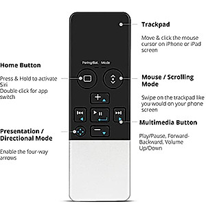 TNP Bluetooth Remote Control for iPad iPhone - Trackpad Media Presenter for iOS Mac Android Tablet PC - Wireless Camera Shutter, Media Button, Presentation Clicker, iPad Air Pro, MacBook Pro Mini M1