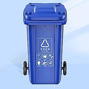 PSYBRYTHIA Outdoor Garbage Can with Wheels and Lid 80L 100L 120L 240L Heavy Duty Large Garbage Can Trash Container for Patios, Kitchens, and Outdoor Entertaining(Blue)