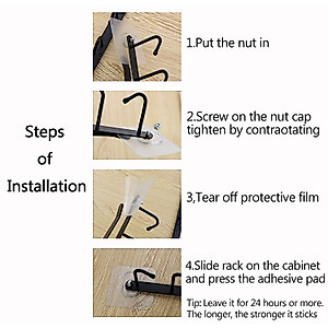 Art Secret 6-Hook Under Cabinet Mug Hanger (a- 3pcs White)