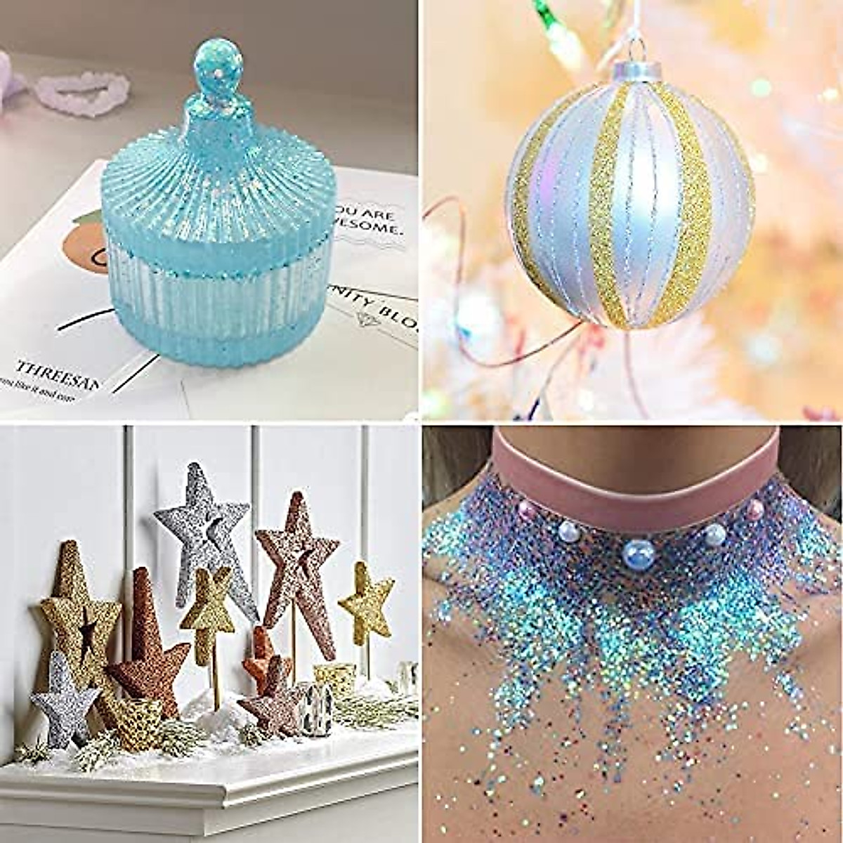 Holographic Chunky Glitter, Rose Gold Glitter, Chunky Mix Glitter, Poly Holographic Chunky Mix Glitter for Resin, DIY, Body & Nail Art Decoration