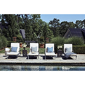 Mud Pie Blue Indigo Pillow, 20" x 20", Flower