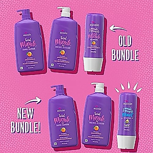 Aussie Total Miracle Shampoo, Conditioner and 3 Minute Miracle Deep Conditioner Hair Treatment Bundle, Infused with Apricot and Australian Macadamia Oil, Paraben Free