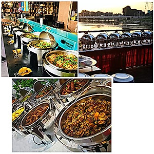 6L Stainless Steel Chafing Dishes 400W Electric Food Warmers Buffet Server for Parties Commercial/Home Chafing Dishes for Catering Hotels Restaurant (1/2 Size PAN)