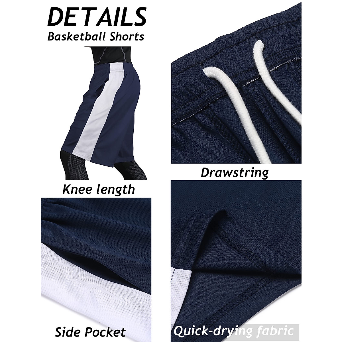 COOFANDY Mesh Basketball Shorts Men Big and Tall Loose Fit 11 Inch Gym Shorts