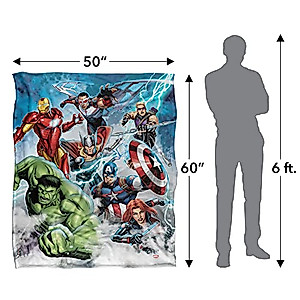 Marvel Avengers Highly Rendered Silky Touch Sherpa Back Super Soft Throw Blanket