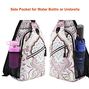 MOSISO Sling Backpack,Travel Hiking Daypack Pattern Rope Crossbody Shoulder Bag, National Style