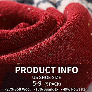 Wool Socks for Women - Womens Wool Socks Winter Socks for Men Warm Thick Knit Soft Cozy Casual Boots Crew Socks